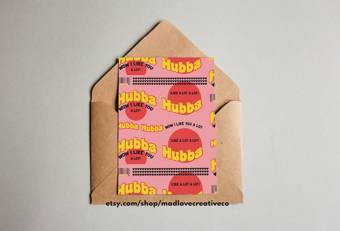 HUBBA HUBBA Love Card - Cute Hubba Bubba Theme Valentine's Day Card ...