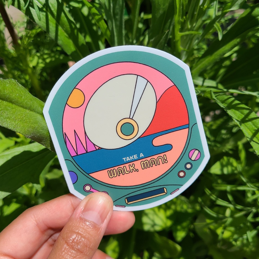 Walk, Man! Vinyl Sticker - Retro Walkman Sticker, Cute 90s Music Tech ...