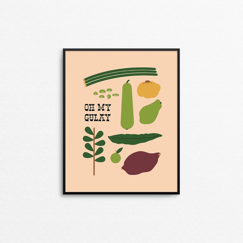 OH MY GULAY Filipino Art Print - Food Illustration, Vegetable Art ...