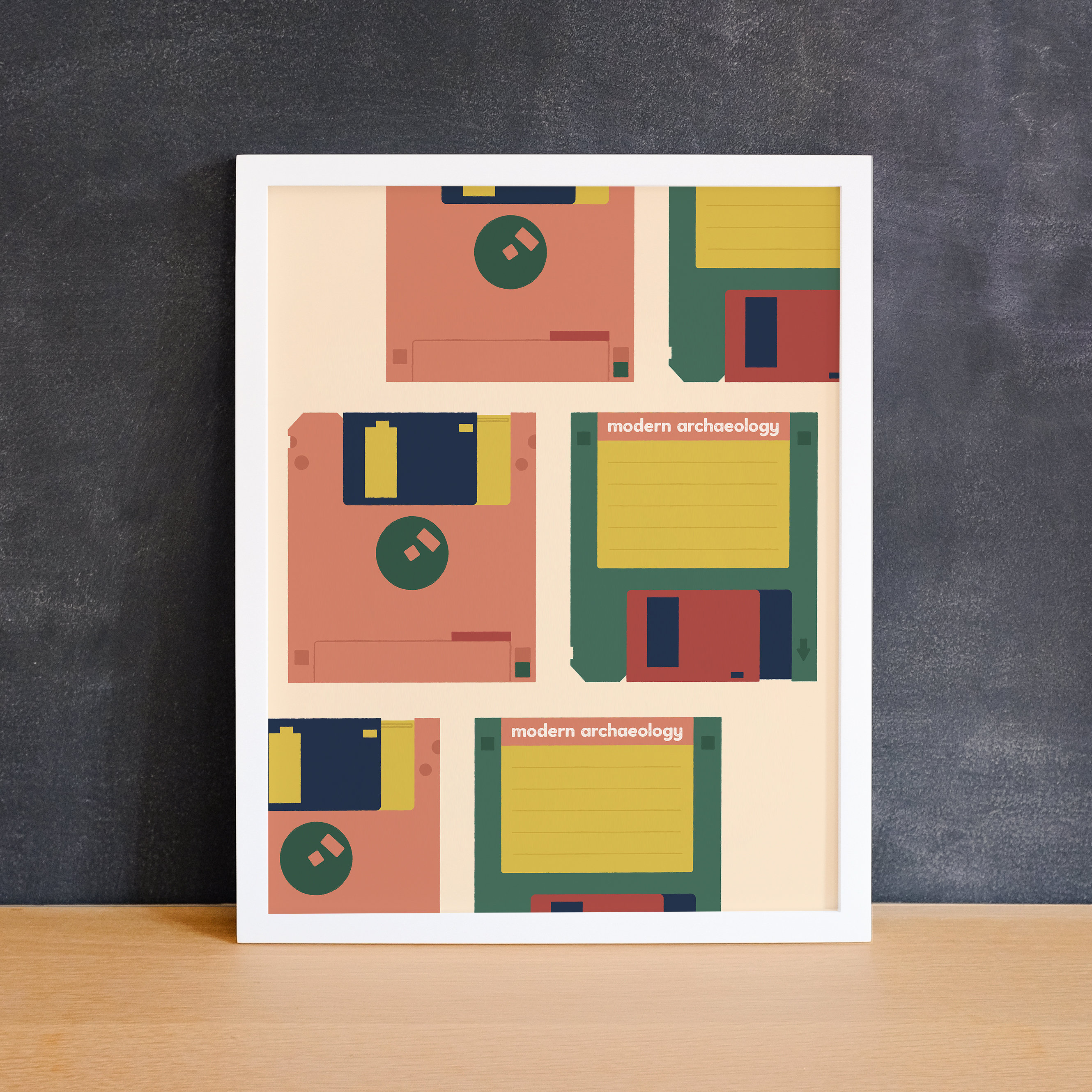FLOPPY DISK Art Print - Retro Tech Illustration, 90s Theme Print, 90s ...