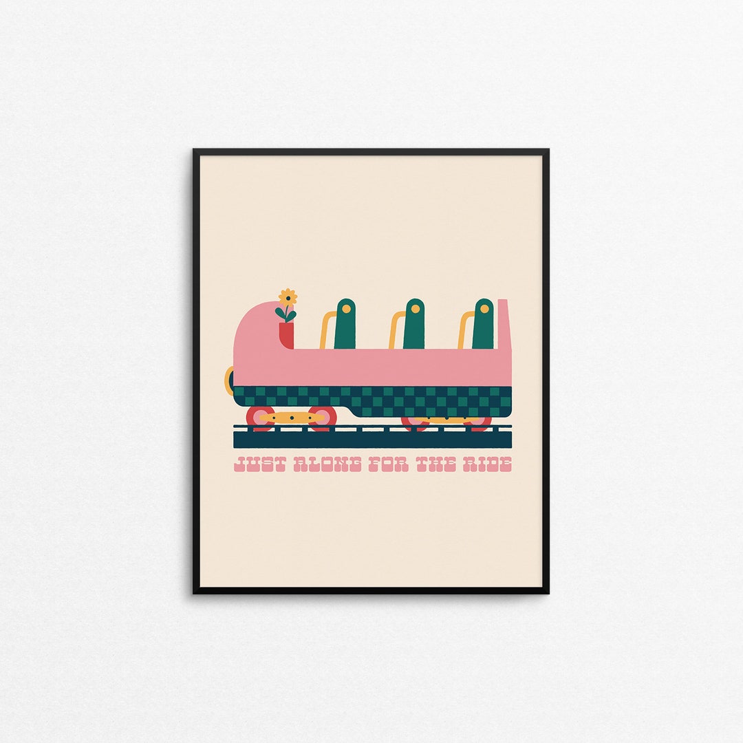 Along for the Ride Art Print Quirky Checkered 8x10 Life - Etsy