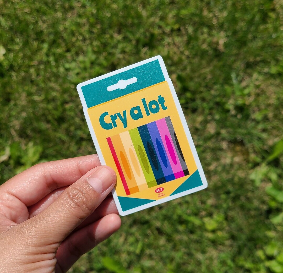 Cry A Lot Sticker - Fun Nostalgic Sticker, Cute Crayola Crayon Sticker ...