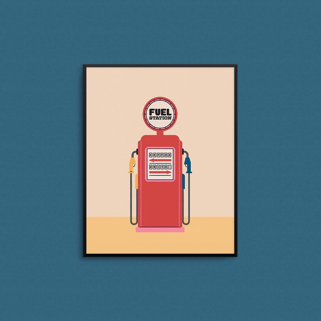 FUELING STATION Art Print - Funny Retro Gas Station Themed Print, Sassy ...