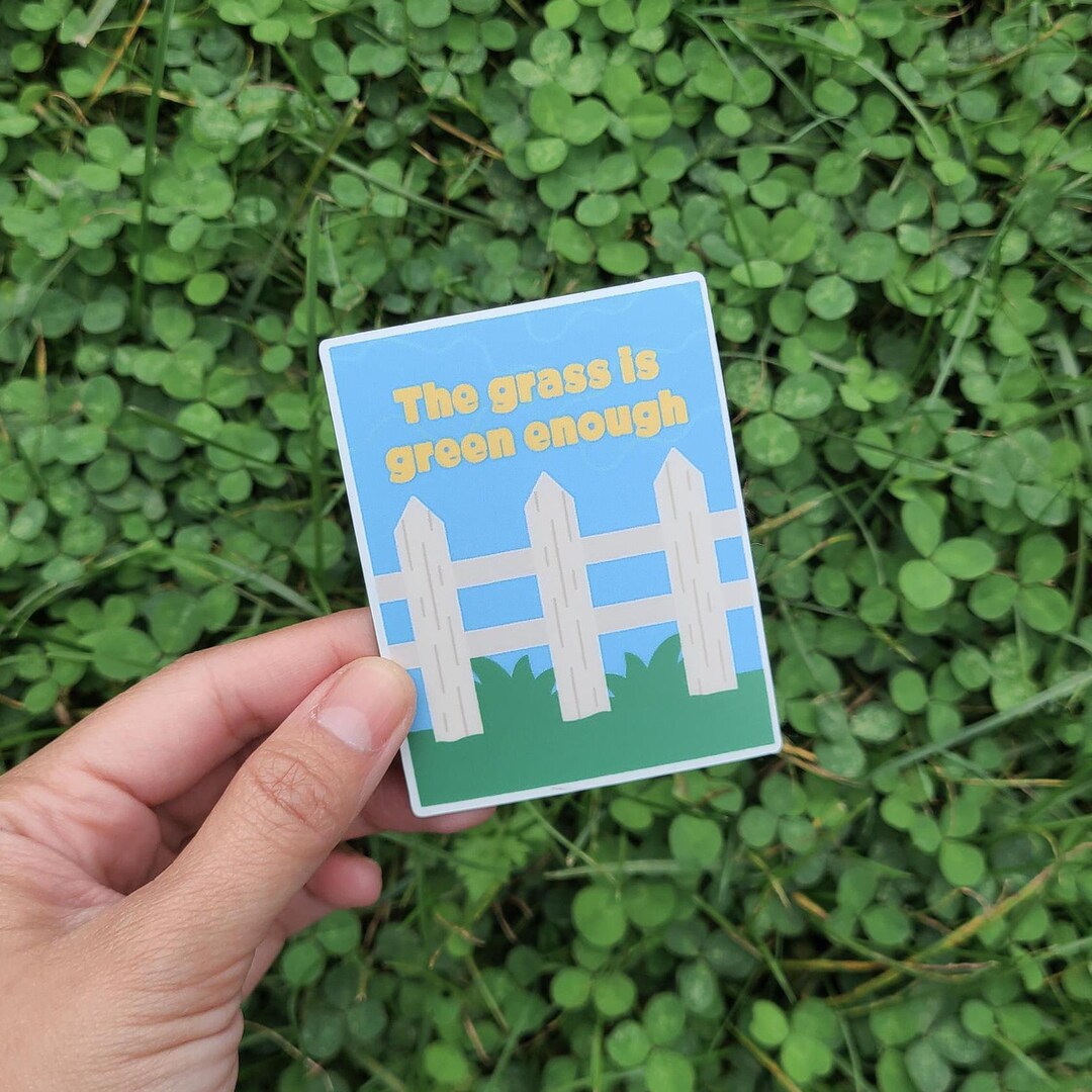 Green Grass Fridge Magnet - Cute White Picket Fence Magnet, Colorful ...