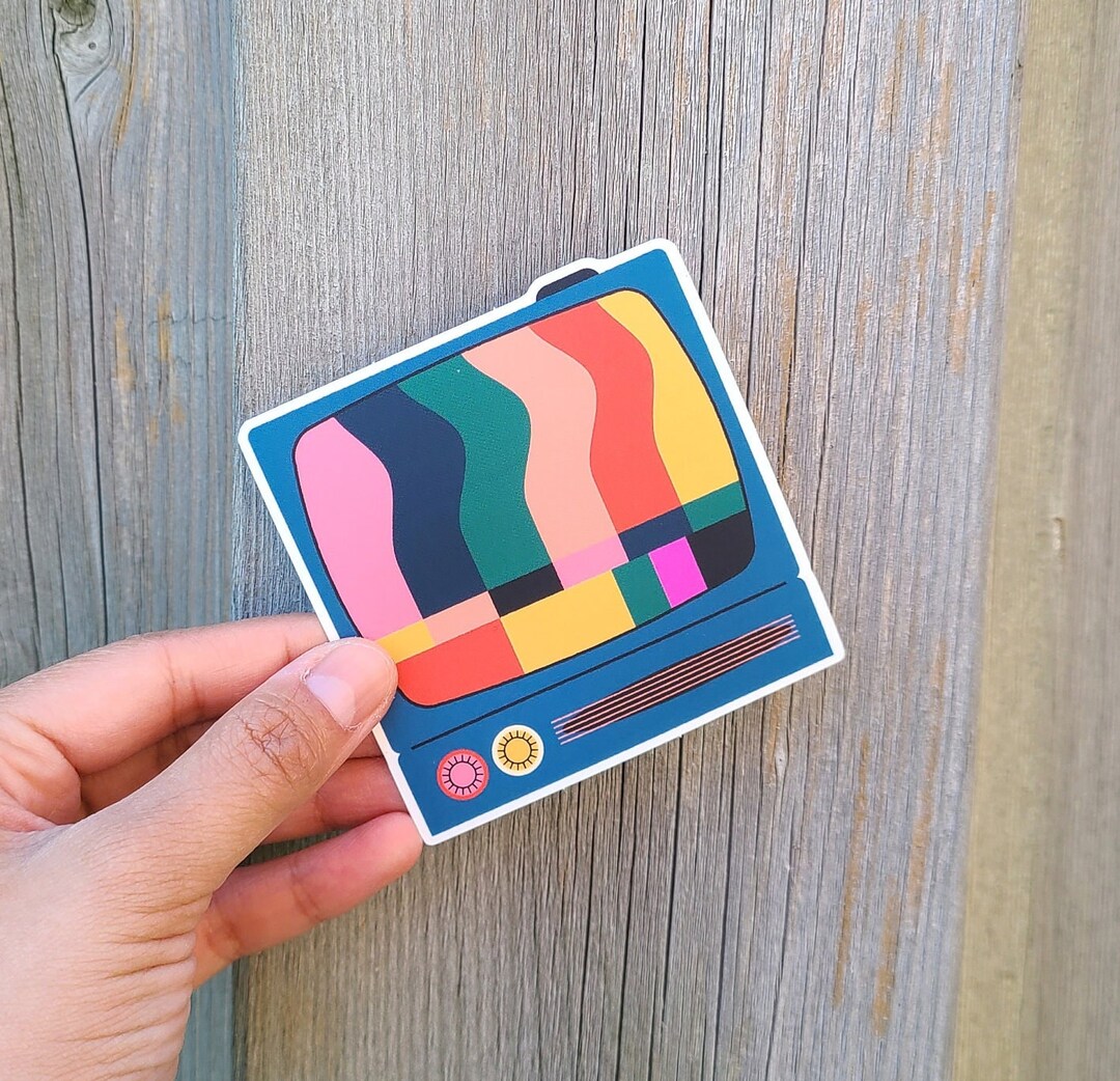 STAND BY Vinyl Sticker - Quirky Colorful Retro Tv With Stand by Screen ...