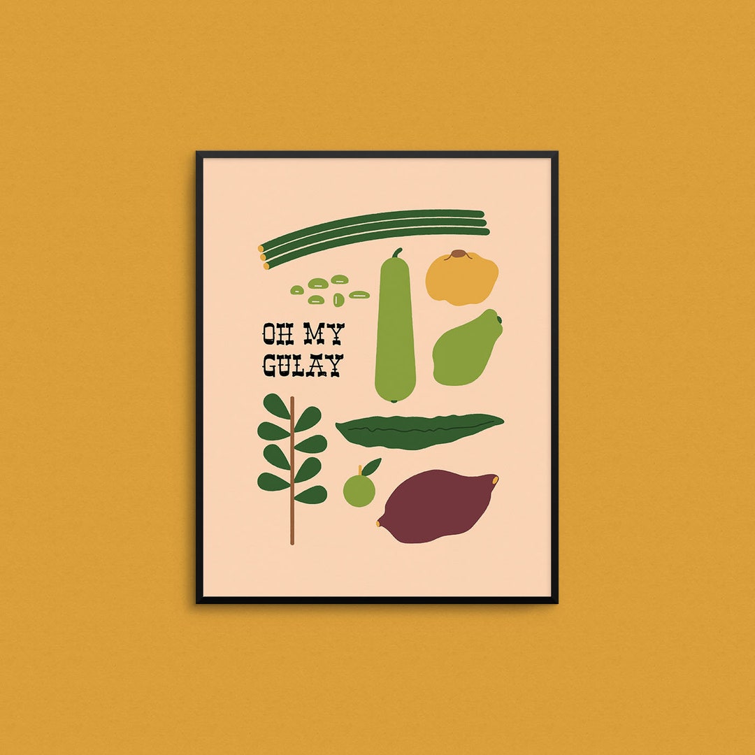 OH MY GULAY Filipino Art Print - Food Illustration, Vegetable Art ...