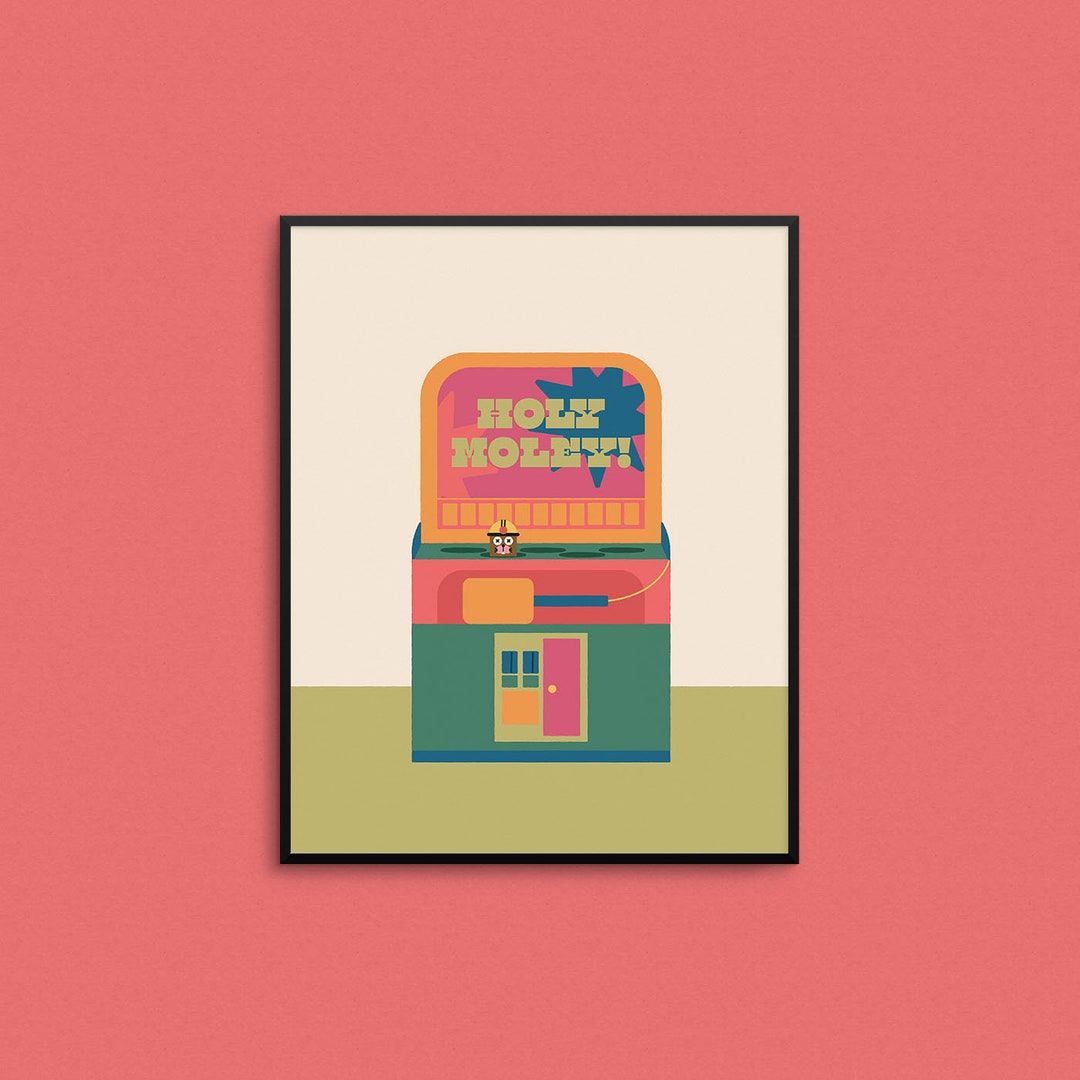 HOLY MOLEY Art Print - Funny Whack-a-mole Arcade Game Print, Quirky ...