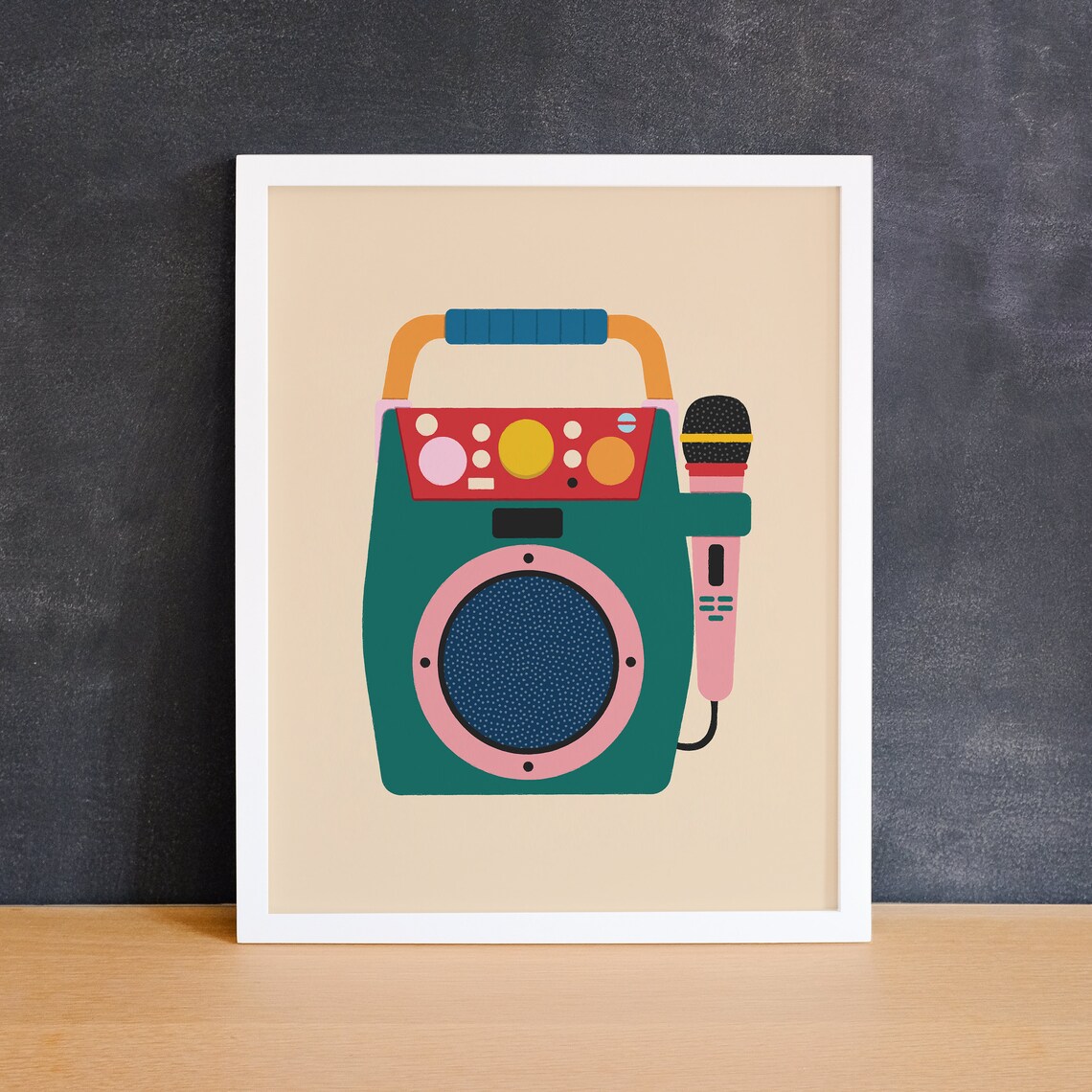 SING ALONG Karaoke Machine Illustration - Karaoke Lovers Art Print ...