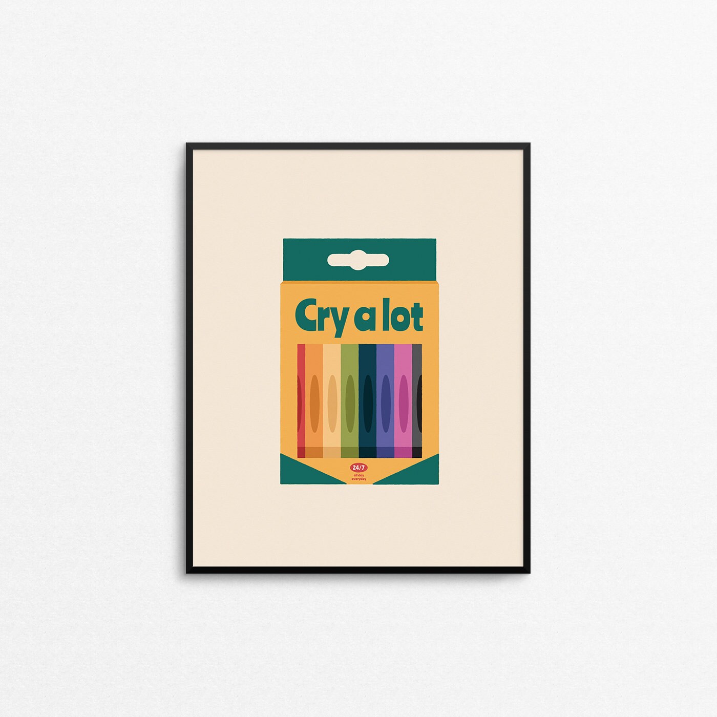 CRY A LOT Art Print Quirky Crayola Crayon Wall Art Cry Baby - Etsy