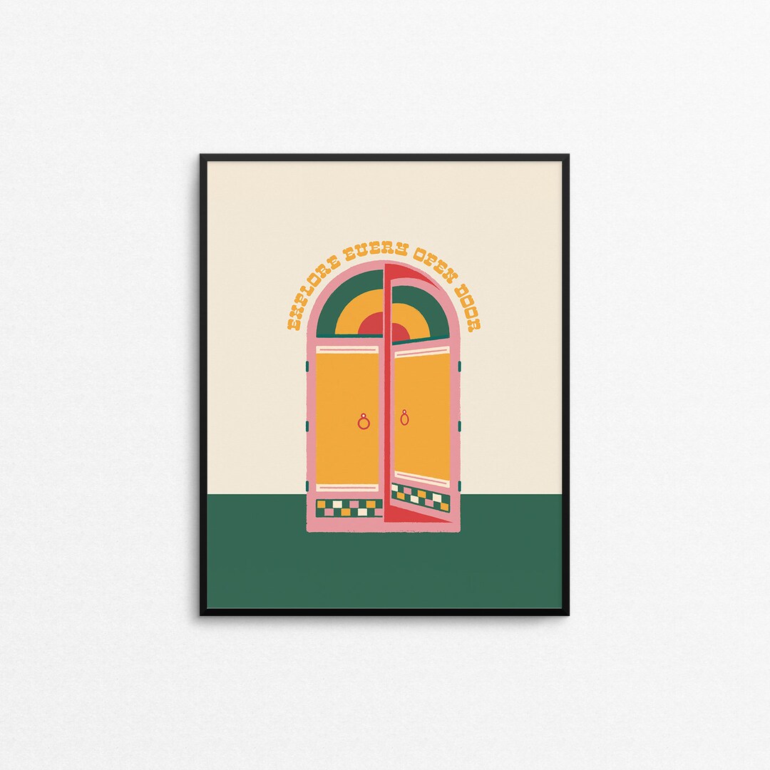 EVERY OPEN DOOR Art Print - Cute 8x10 Inspirational Quote Print, Quirky ...