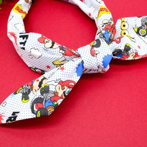 Plumber Friends Driving Game Kart Cotton Fabric Tie Knot Bow Headband ...