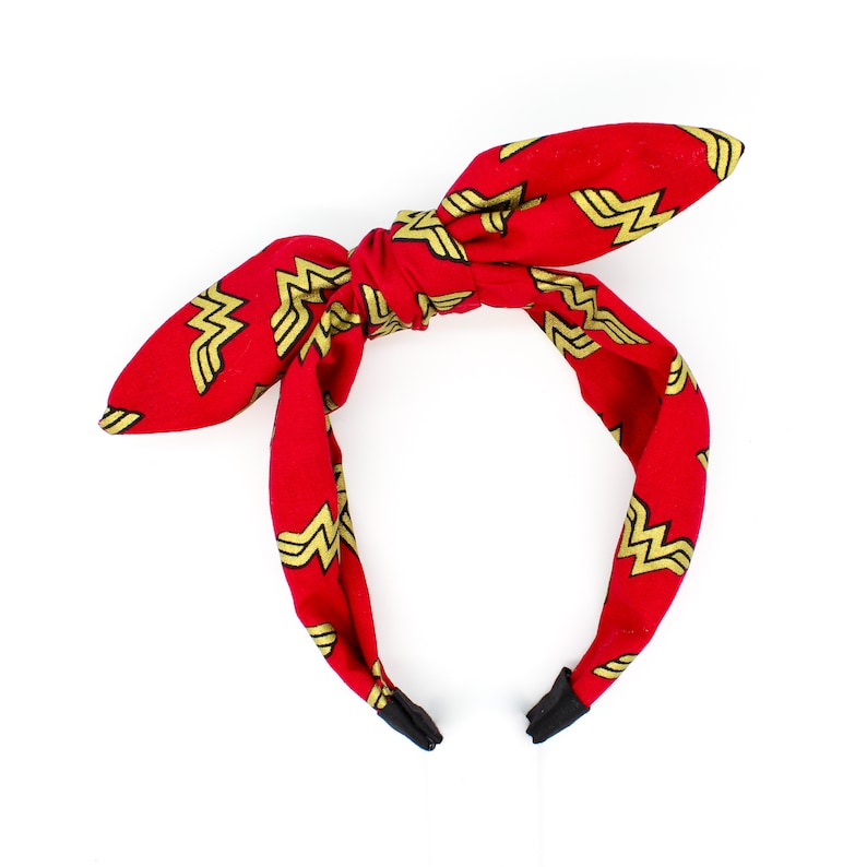 Red and Gold Warrior Woman Fabric Tie Knot Bow Headband for - Etsy