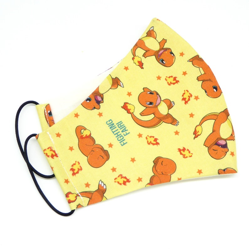Charmander Pokemon Fitted Fabric Face Mask with adjustable | Etsy
