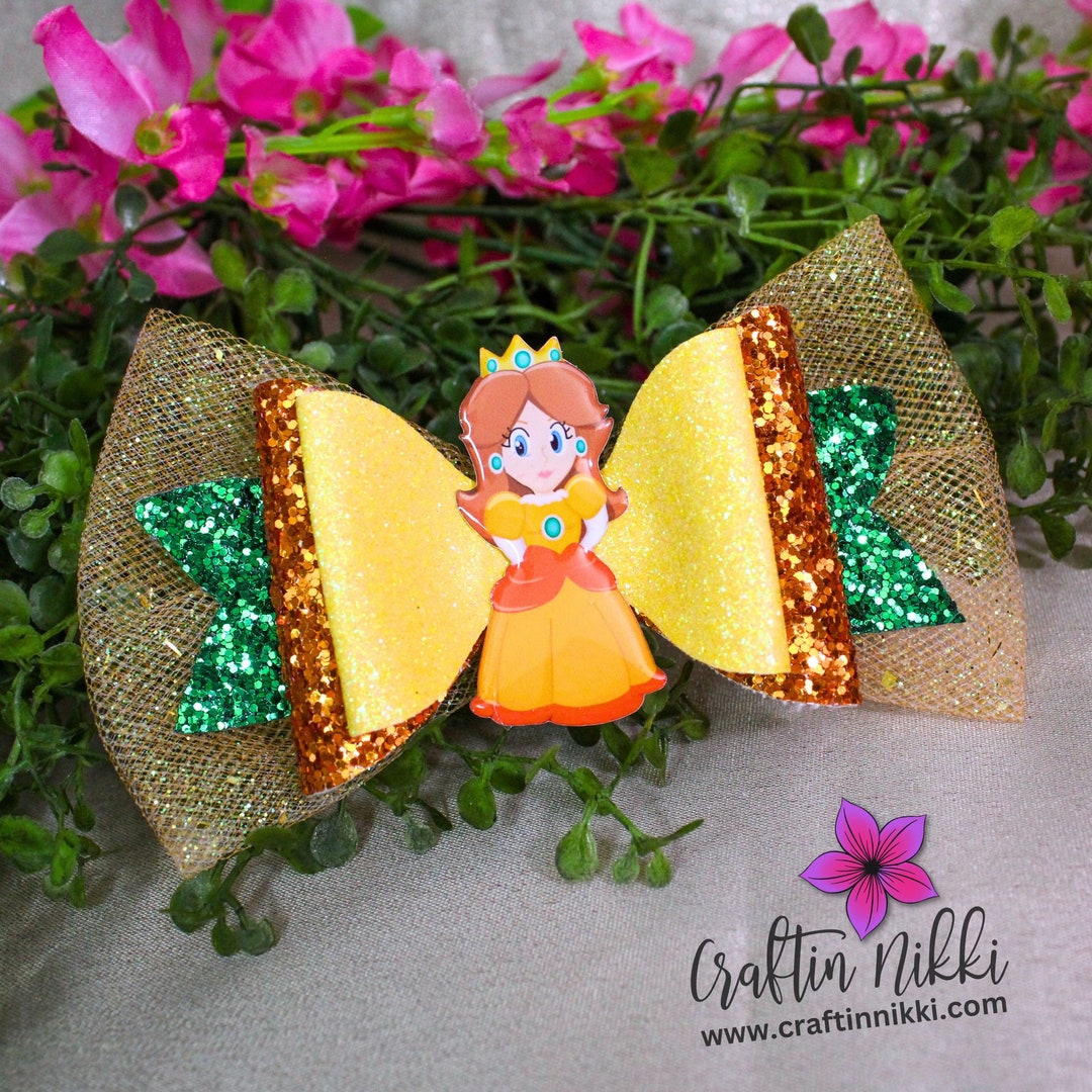 Yellow Anime Princess Plumber Flower Daisy Chunky Glitter Tulle Hair ...