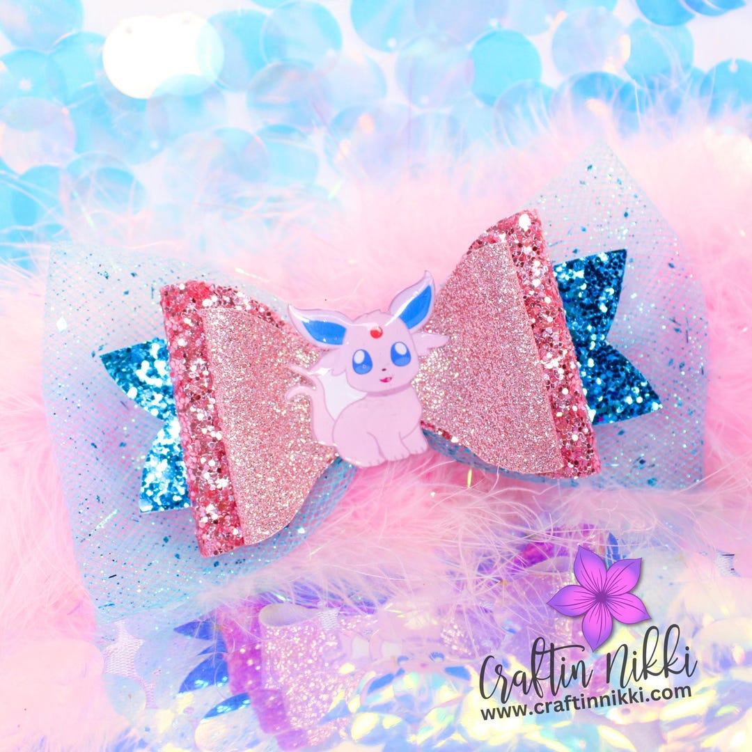 Teal and Pink Espeon Eevee Eeveelution Creature Pocket Monster ...