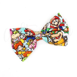 Cute Gaming Plumber Friends and Princesses Fabric Dog and Cat Bowtie ...