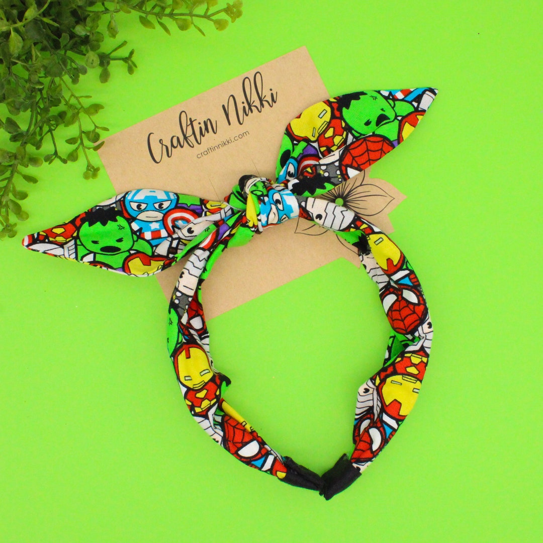 Hero Chibi Super Cotton Fabric Tie Knot Bow Headband for Adults ...