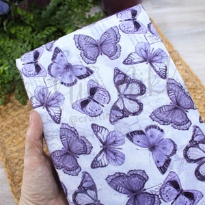 Purple Osha Butterfly Fabric Book Dust Cover for Hardcover & Paperback ...