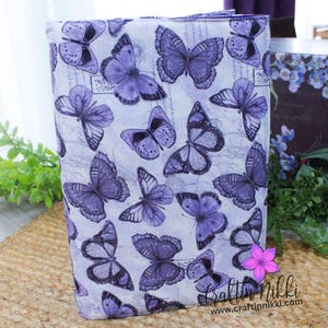Purple Osha Butterfly Fabric Book Dust Cover for Hardcover & Paperback ...