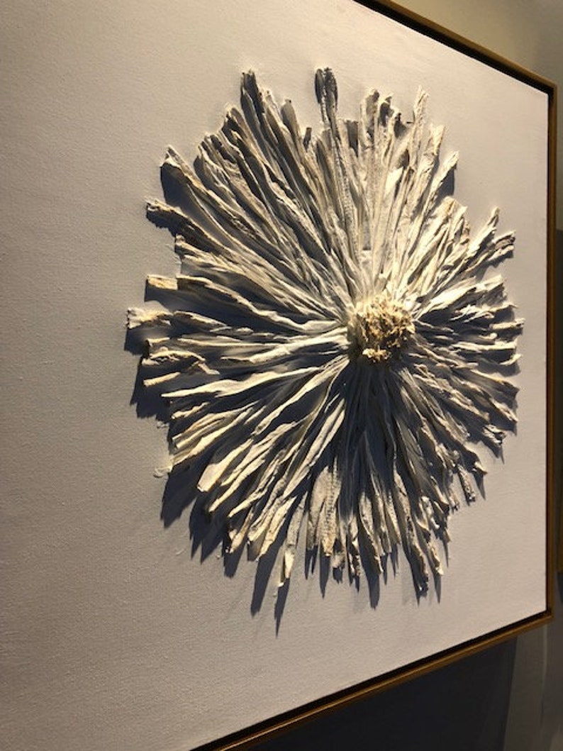 3D Textured Flower Art - Etsy