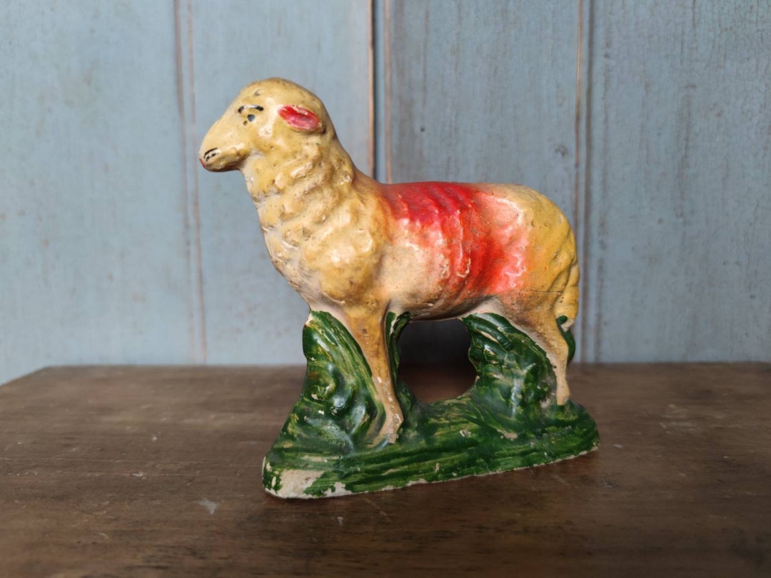 Vintage Plaster Sheep Small Sheep Sculpture Nativity Scene Sheep - Etsy