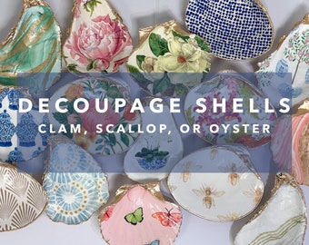 Decoupaged Oyster Shells - Etsy