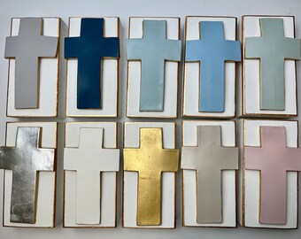Cross Block Silver and Gold Cross Hand Painted Textured Art - Etsy