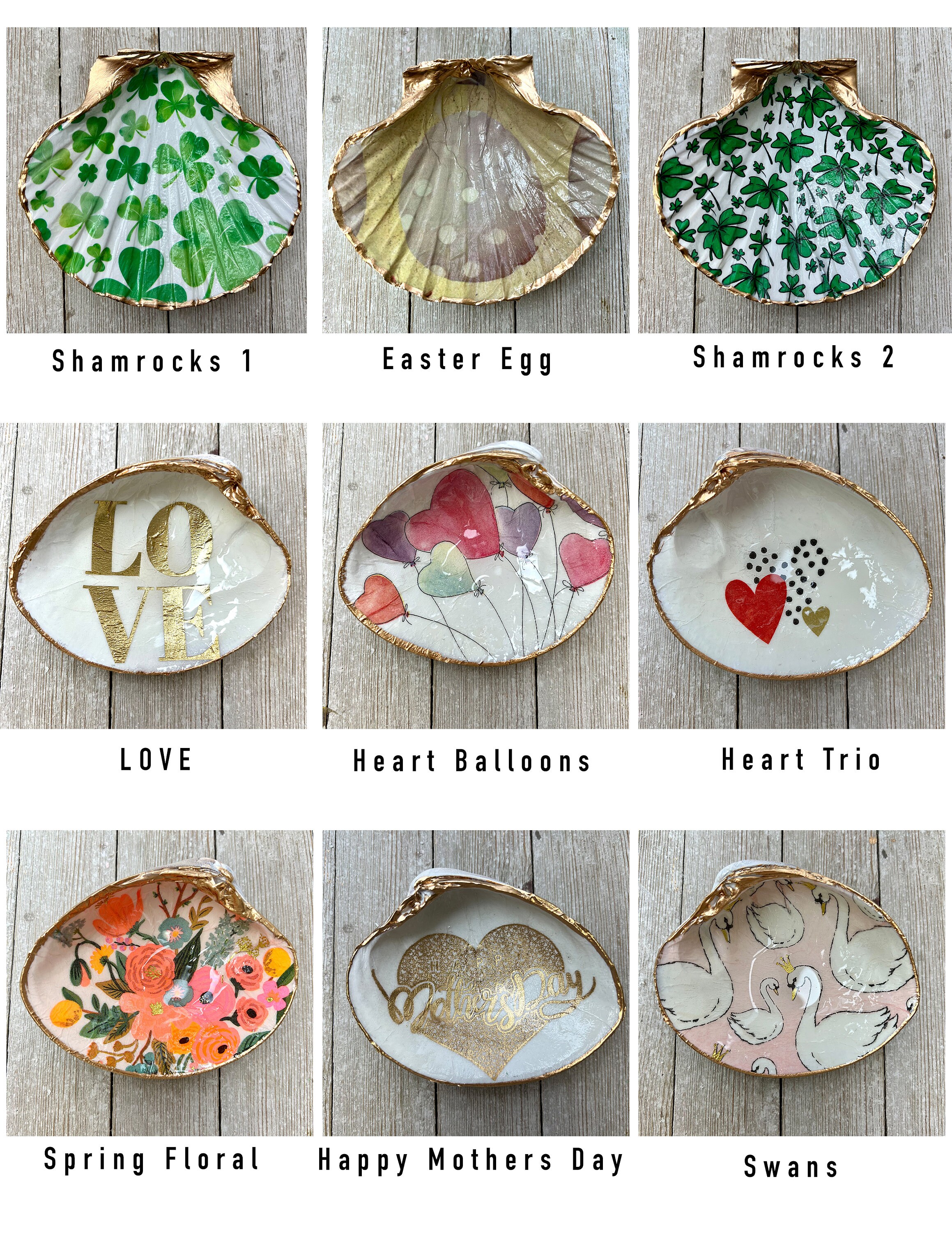 Decoupage Spring Shells | Etsy