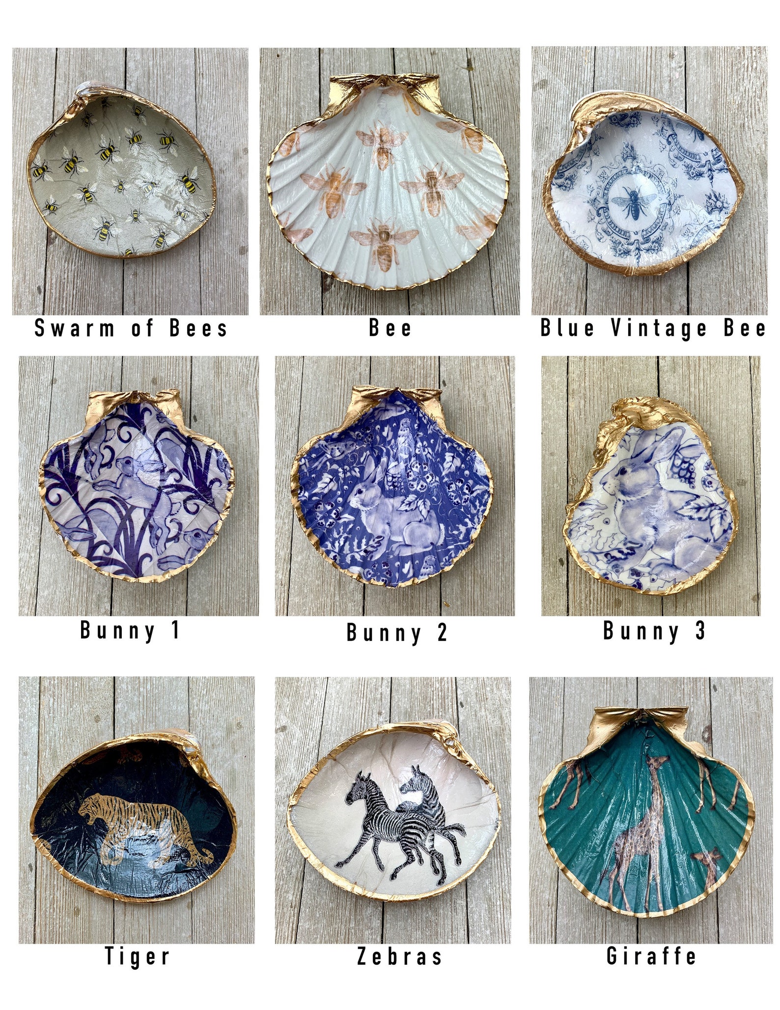 Decoupage Shells Clam Scallop or Oyster Sea Life & Animals - Etsy