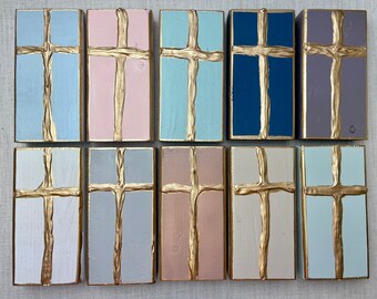 Wood Block White Cross Art 4x7 - Etsy