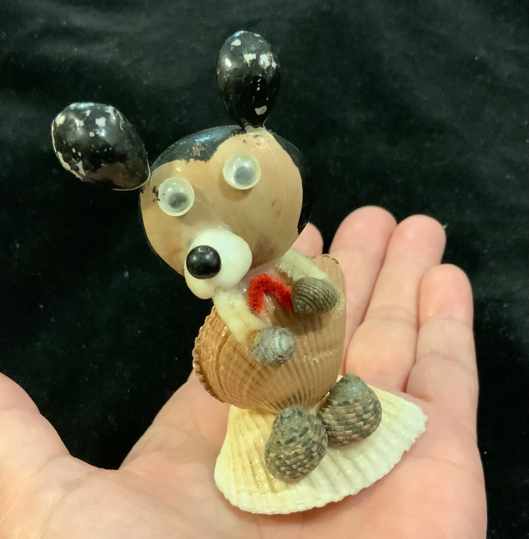 Rare 1950s Mickey Mouse Figurine Shell Art Souvenir/walt Disney ...