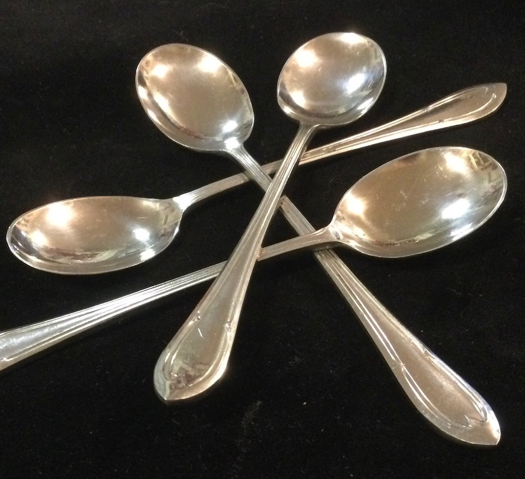 Silver Spoons/sheffield Demitasse Spoons/nickel Silver/made in England ...