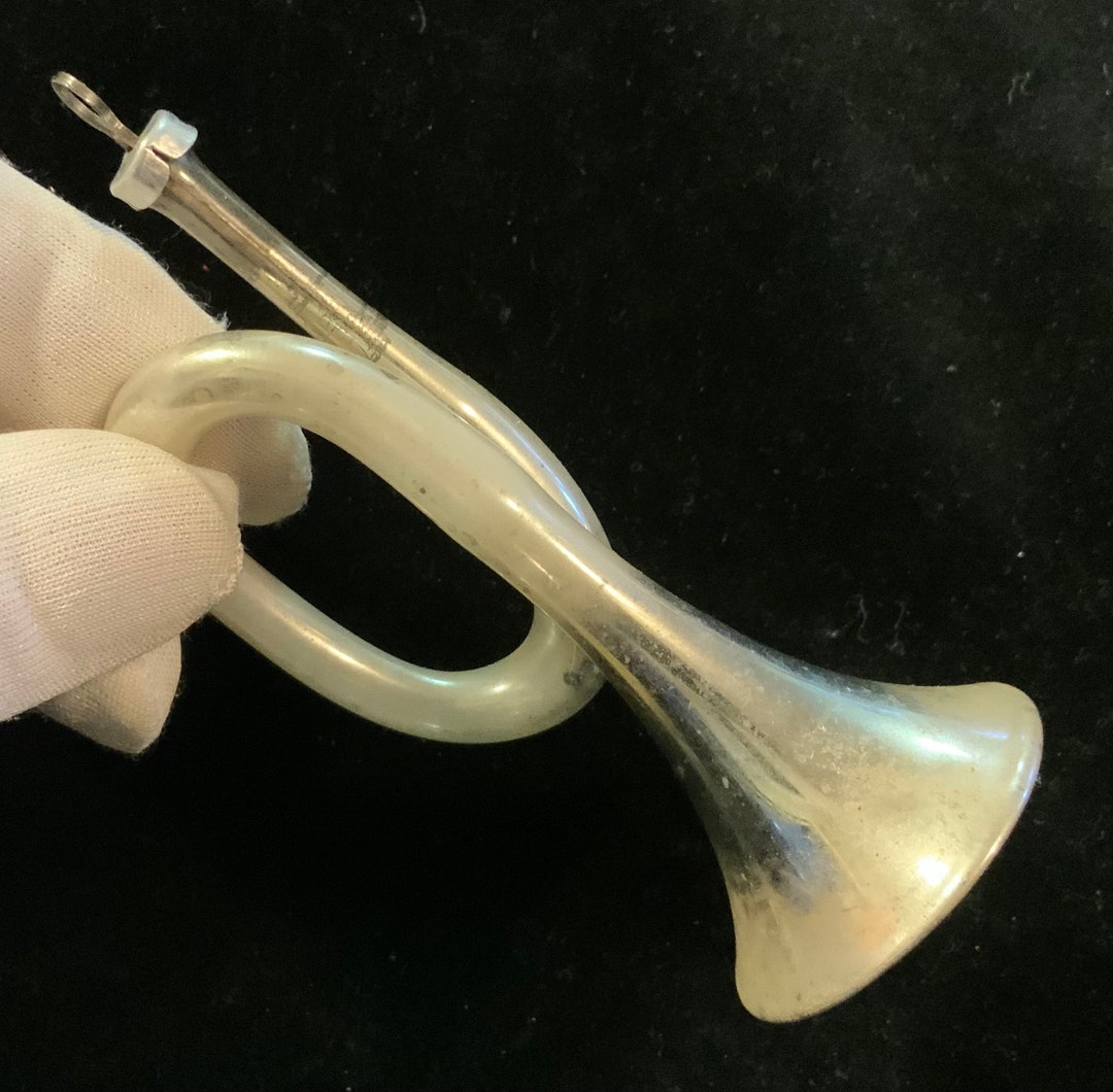 Mercury Glass Trumpet Christmas Ornament/musical Horn/silver Blown ...