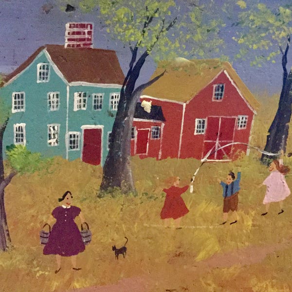 Primitive Folk Art Paintings - Etsy