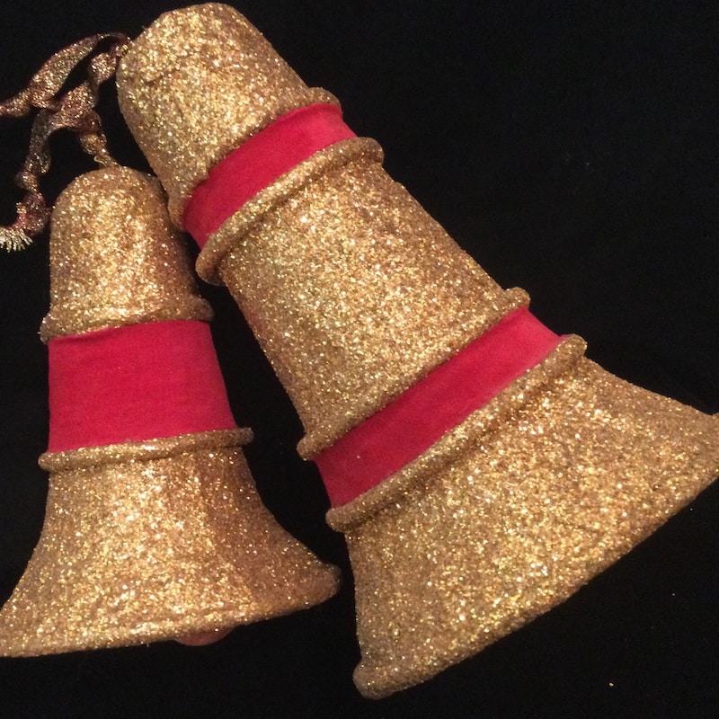 Large Red Christmas Bells - Etsy