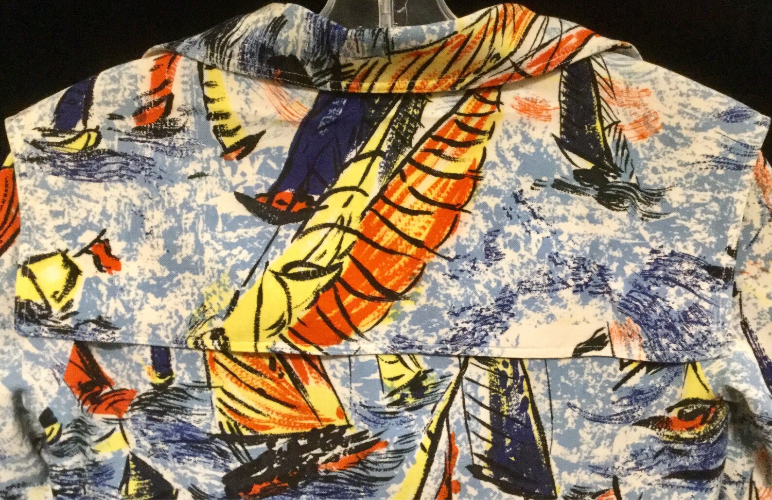 Nautical Blouse-shirt-blazer-shacket/blue Sailboat Print/yacht Club ...