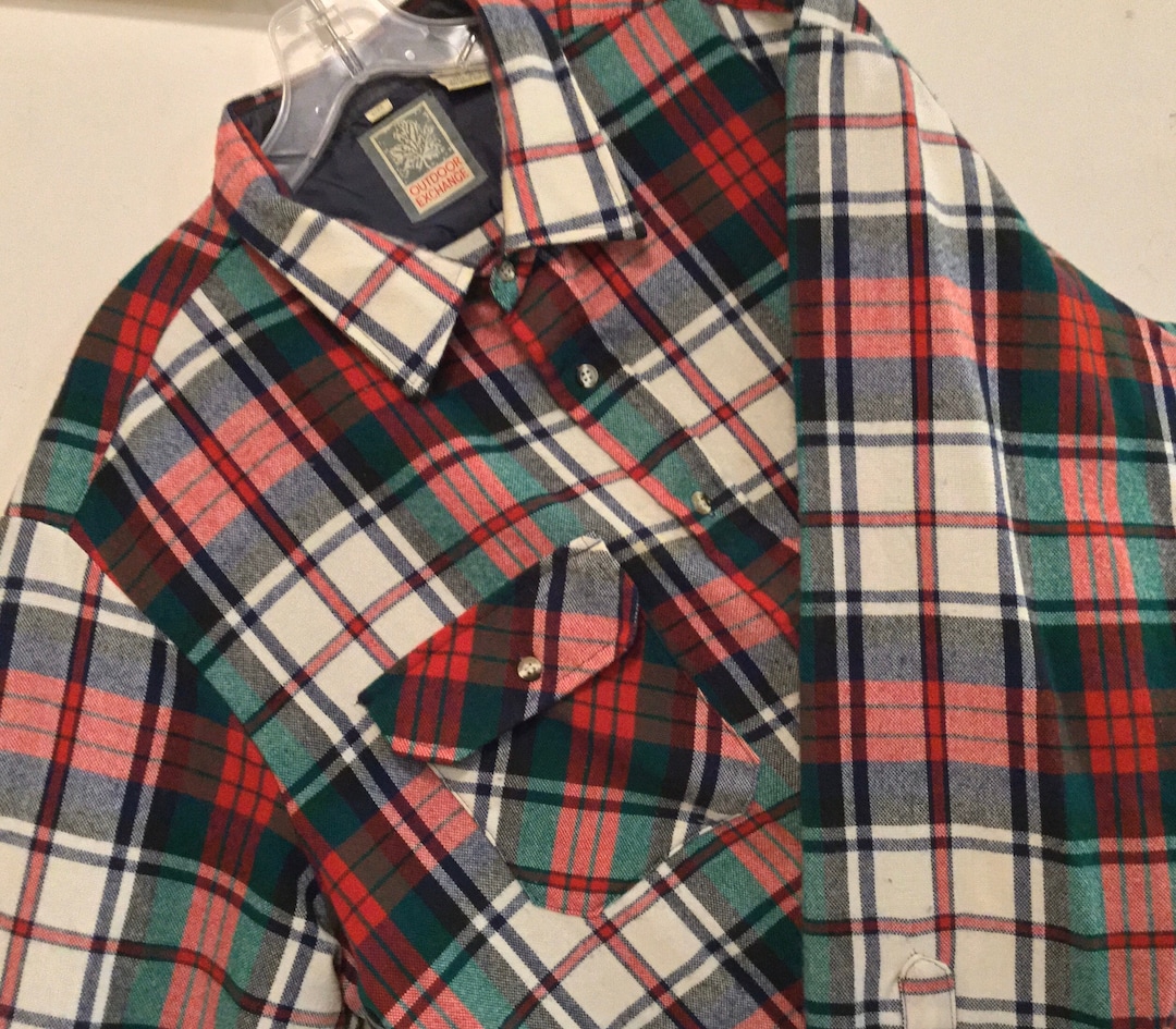 Red Plaid Shirt “outdoor Exchange” Scottish Tartan/royal Stewart/button ...