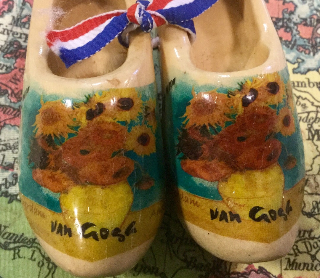 Holland Dutch Clog Shoe Souvenir/ceramic/van Gogh Sunflower Print/small ...