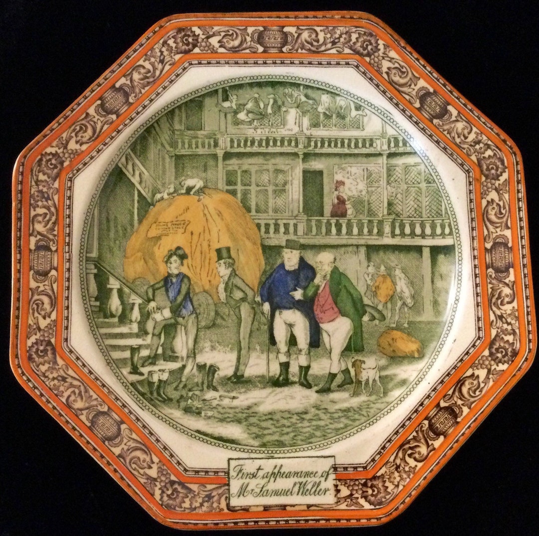 Pickwick Papers Cabinet Plate/samuel Weller/charles Dickens/octagonal ...