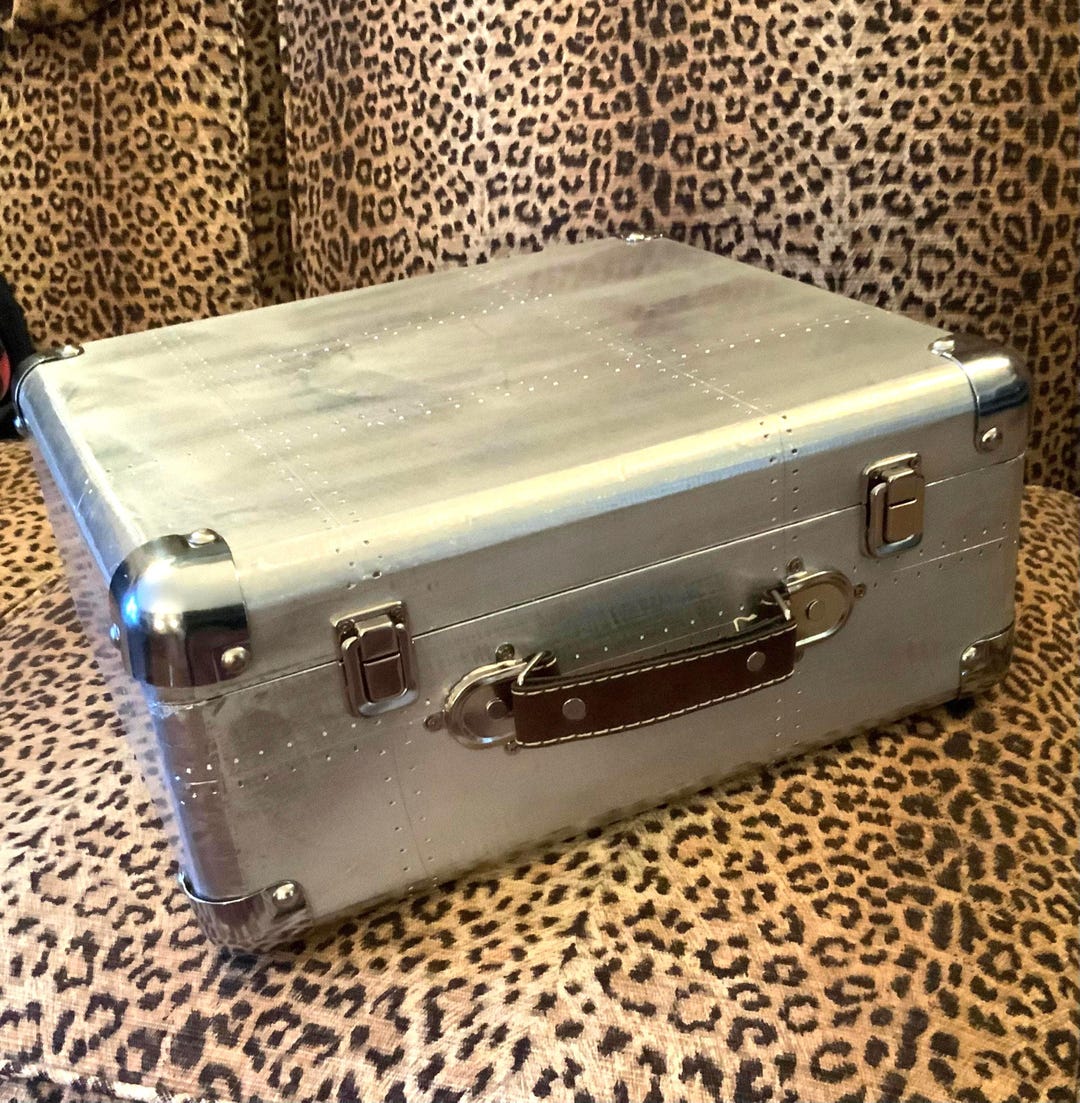Metal Suitcase-briefcase-storage Box/silver Aluminum-clad/felt Lined ...