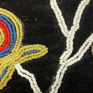 Antique Native American Indian Beadwork Floral Embroidery Velvet ...