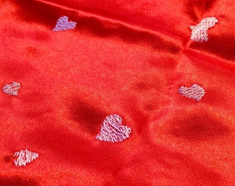 Satin Heart Print Fabric - Etsy