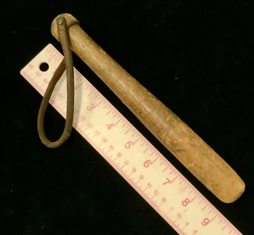 Billy Club-police Baton-nightstick-fish Club/wood With Leather Wrist ...