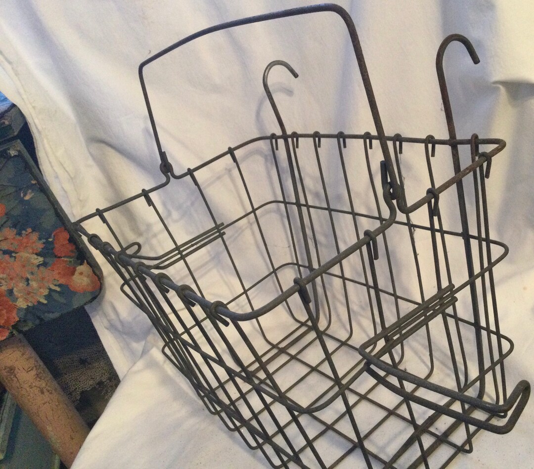 Vtg Bike Basket/bicycle Basket/market Basket/utility Basket/metal Wire ...