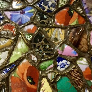 1800 Memory Ware Tile-plaque/mosaic Shard Pique Assiette/asian Folk Art ...