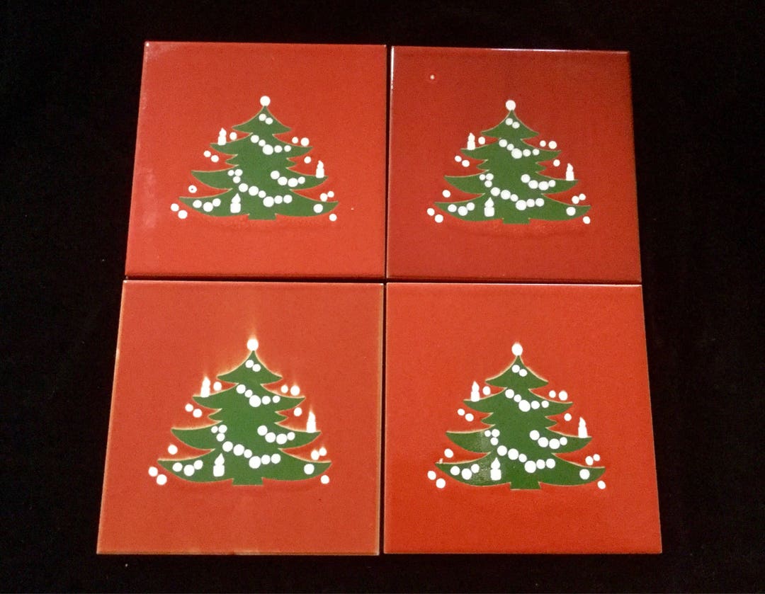 Waechtersbach Tile Set/christmas Tree Trivet-hotplate-plaque/red ...