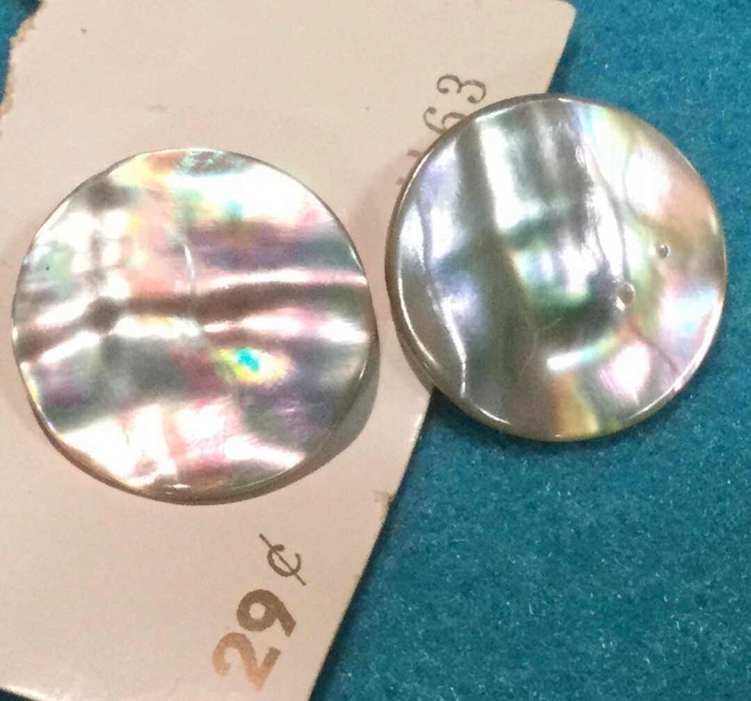 White MOP Shank Button Pair/mother-of-pearl/iridescent Shell-seashell ...