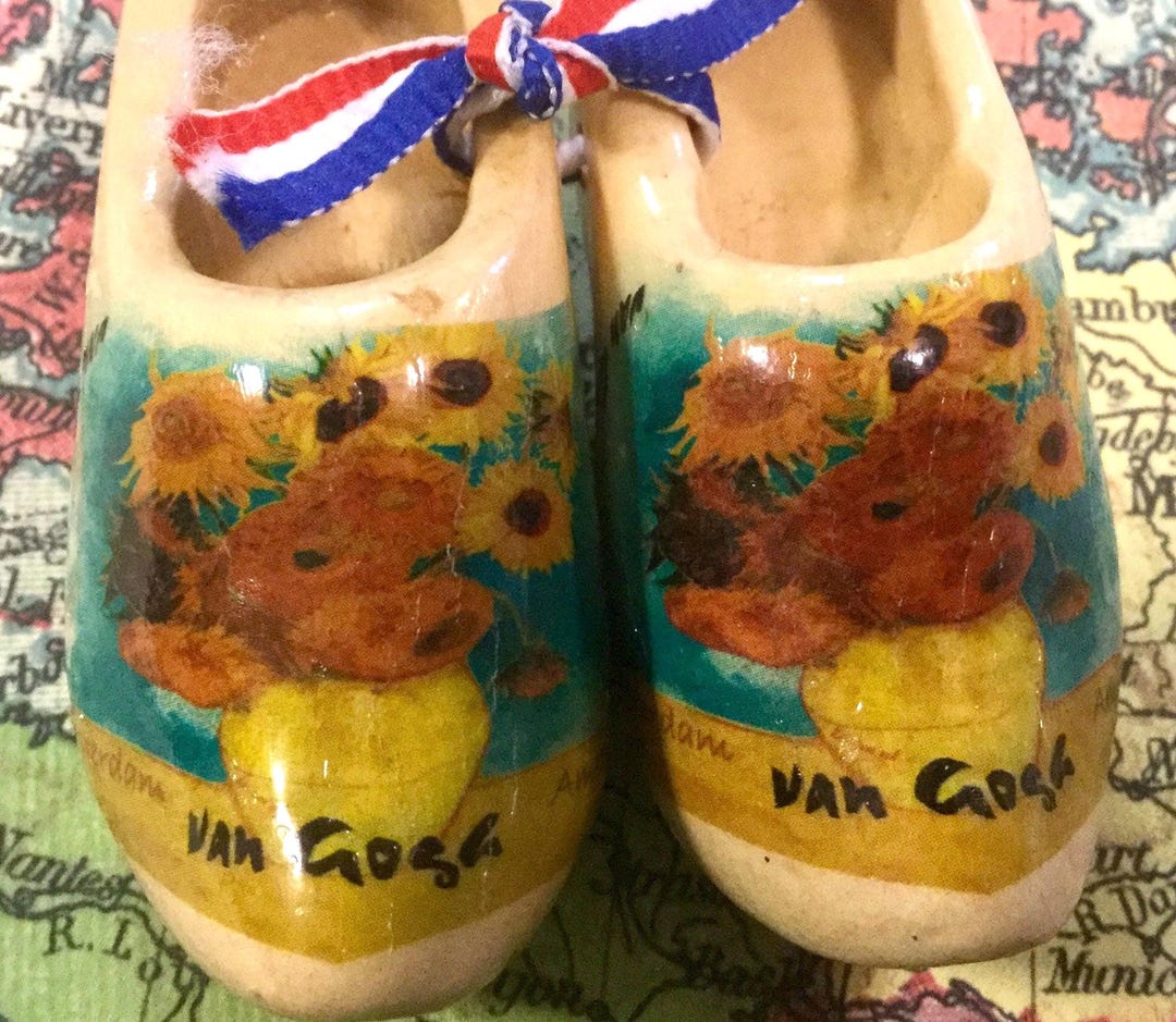 Holland Clog Shoes Dutch Souvenir/ceramic/van Gogh Sunflowers/small ...