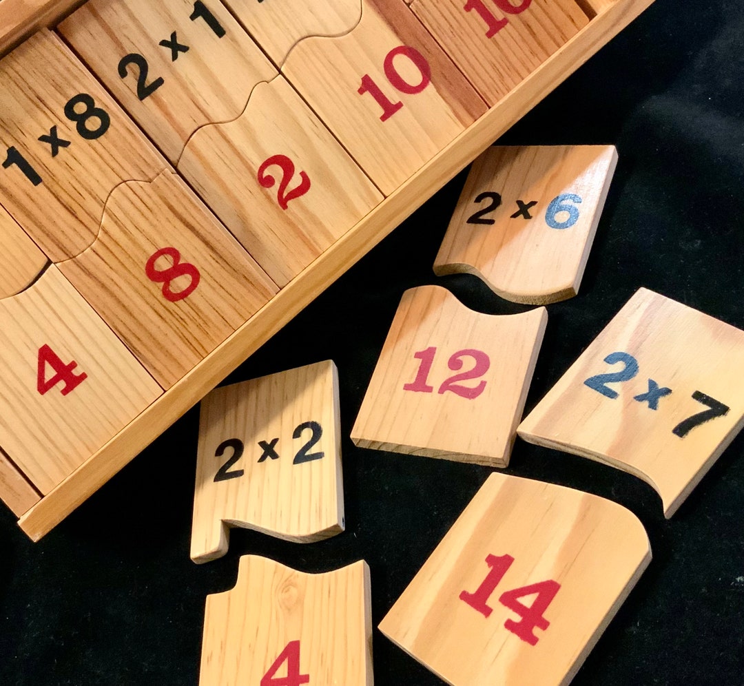 Multiplication Table Wood Puzzle Toy/math Times Table/child Arithmetic ...