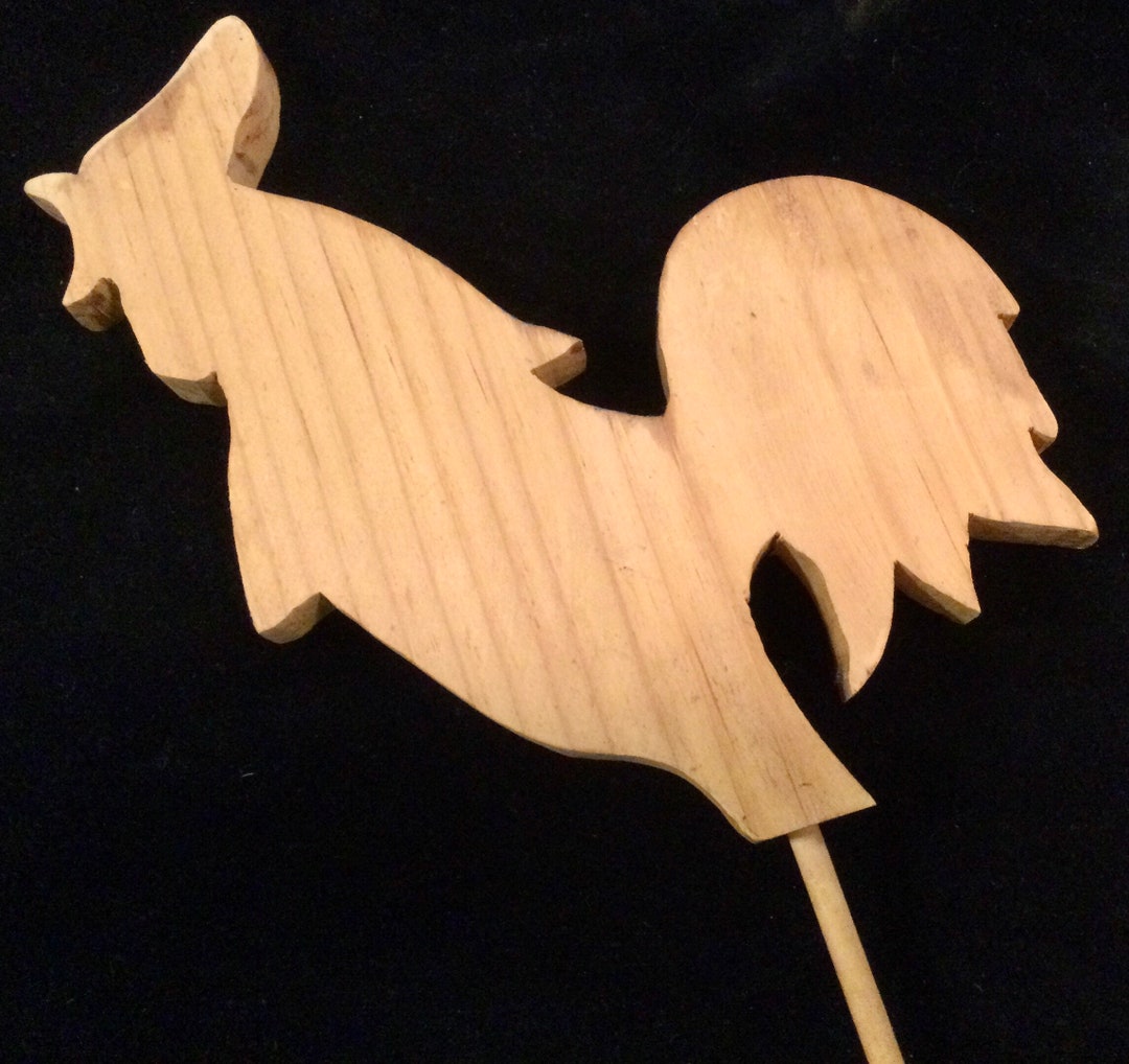 Rooster Plaque/carved Wood/chicken Garden Stake Yard Art or Wall Decor ...